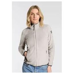 Fleecejacke Killtec "KOW 6 WMN KNTFLC JCKT", Damen, Gr. 44, wei&szlig; (wei&szlig;er sand), Obermaterial: 100% Polyester, Jacken Fleecejacke, &Uuml;bergangsjacke, windabweisend, mit Stehkragen