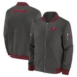 Bomberjacke Nike "Nike Jacke Tampa Bay Buccaneers Nike Coach Bomber", Damen, Gr. XL, grau, Popeline;Jersey, 100% Polyester, Jacken Bomberjacke