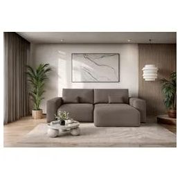 Ecksofa OTTO HOME "MATTS Schlafsofa mit Bettkasten, Ma&szlig;e B/T/H: 265/159/89 cm", braun, B:265cm H:89cm T:159cm, 100% Polyester, Sofas, Ecksofa, L-Form mit Recamiere rechts oder links, hoher Sitzkomfort
