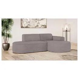 Ecksofa OTTO HOME "ADELLA XL Design-Sofa mit Recamiere rechts/links, 263/159/76 cm", beige (taupe), B:263cm H:76cm T:159cm, 100% Polyester, Sofas, Ecksofa, L-Form XL mit Wellenunterfederung, runde Form, auch in Cord