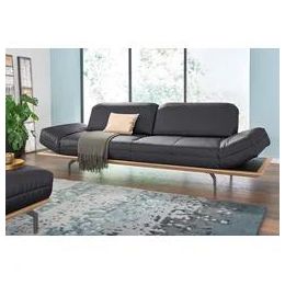 4-Sitzer "CR.420, Designsofa, Loungesofa", schwarz (signalschwarz 534, 58), B:252cm H:117cm T:129cm, Leder Oskar - echtes Leder;Flachgewebe DONNA (76% Polyester 24% Polyacryl), CREATION BY ROLF BENZ, Sofas, in 2 Qualit&auml;ten, Holzrahmen in Eiche Natur oder Nu&szlig;baum, Breite 252 cm