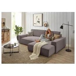 Home Affaire "NEU: SHERWOOD XXL 284, Big-Sofa L-Form, tiefe Sitzfl&auml;che 95 cm, Cord" Recamiere rechts/links, als Schlafsofa stellbar, Cord u. Leinenoptik