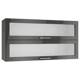 Klapph&auml;ngeschrank KOCHSTATION "KS-Milan", grau (grau hochglanz), B:110cm T:34cm, MDF, Schr&auml;nke, Klapph&auml;ngeschrank 110 cm, matte oder hochgl&auml;nzende Fronten