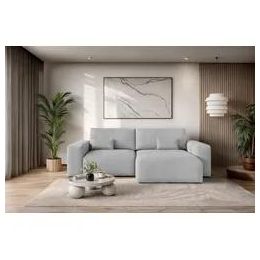 Ecksofa OTTO HOME "MATTS Schlafsofa mit Bettkasten, Ma&szlig;e B/T/H: 265/159/89 cm", hellgrau, B:265cm H:89cm T:159cm, 100% Polyester, Sofas, Ecksofa, L-Form mit Recamiere rechts oder links, hoher Sitzkomfort