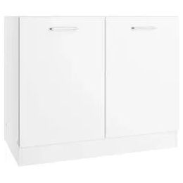 Sp&uuml;lenschrank KOCHSTATION "KS-Milan", wei&szlig;, B:100cm H:82cm T:60cm, Holzwerkstoff, Schr&auml;nke, Sp&uuml;lenschrank, Sp&uuml;lenschrank 100 cm, matte oder hochgl&auml;nzende Fronten