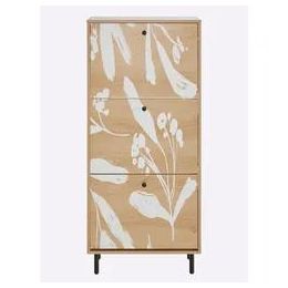 Schuhschrank Heine HOME, beige (natur, wei&szlig;), B:60cm H:135cm T:24cm, MDF, Schr&auml;nke, Schuhschrank