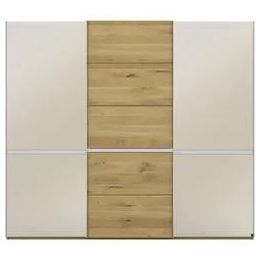 Schwebet&uuml;renschrank Musterring "Savona, Kleiderschrank, Schrank, Garderobe, mit Schiebet&uuml;ren", braun, B:250cm H:217cm, Schr&auml;nke, Schwebet&uuml;renschrank, T&uuml;ren Bianco-Eiche massiv, Spiegel-/Glast&uuml;ren, eingelegte Chromleiste