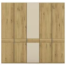 Dreht&uuml;renschrank Musterring "Savona, Kleiderschrank, Schrank, Garderobe, teilmassiv Eiche", beige (braun), B:250cm H:236cm, Schr&auml;nke, Dreht&uuml;renschrank, T&uuml;ren in Bianco-Eiche massiv, Spiegel-/Glast&uuml;ren, verschiedene Gr&ouml;&szlig;en