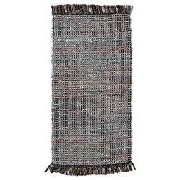 Teppich ANDIAMO "Frida" Gr. 2, braun, B:60cm H:8mm L:120cm, Baumwolle, Teppiche, Teppich, Handweb Teppich, Fleckerl, reine Baumwolle, handgewebt, mit Fransen