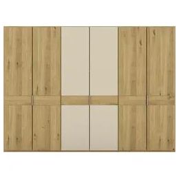 Kleiderschrank Musterring "Savona, Kleiderschrank, Schrank, Garderobe, teilmassiv Eiche", beige (braun), B:300cm H:216cm, Schr&auml;nke, Kleiderschrank, T&uuml;ren in Bianco-Eiche massiv, Spiegel-/Glast&uuml;ren, verschiedene Gr&ouml;&szlig;en