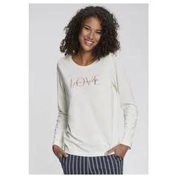 Longsleeve Vivance DREAMS, Damen, Gr. 40/42, wei&szlig;, Single Jersey, Obermaterial: 50% Baumwolle, 50% Viskose, bedruckt, unifarben, Basic lang, Rundhals, Shirts, mit sch&ouml;nem Frontprint
