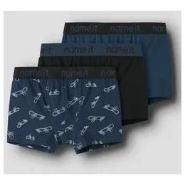 Trunk name it "NKMBOXER 3P TITAN SKATER NOOS", Jungen, Gr. 146/152, 3 Stk., titan pack:w, titan, schwarz, Jersey, Obermaterial: 95% Baumwolle, 5% Elasthan, bedruckt, bequem, Unterhosen