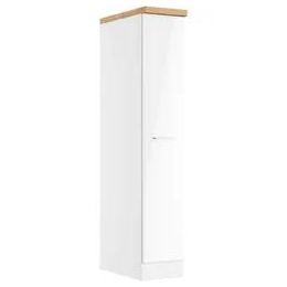 Apothekerschrank KOCHSTATION "KS-Milan", wei&szlig; (wei&szlig; hochglanz), B:30cm H:166cm T:60cm, MDF, Schr&auml;nke, Apothekerschrank, Apothekerschrank 30 cm, matte oder hochgl&auml;nzende Fronten