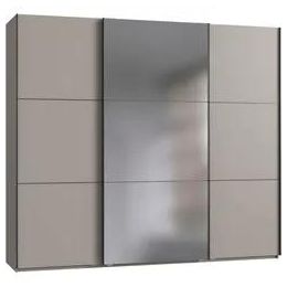 Kleiderschrank wimex "Indiana by fresh to go, wahlweise mit oder ohne Spiegel", grau (saharagrau), B:250cm H:216cm T:65cm, Holzwerkstoff, Schr&auml;nke, Kleiderschrank, gro&szlig;e Breiten250 oder 300cm, mit oder ohne Glasfront, Made in Germany