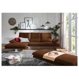 Ecksofa W.Schillig "broadway, Designsofa mit tollem Sitzkomfort, L-Form", braun (tabacco z69), B:291cm H:94cm T:164cm, Longlife Xtra-Leder Z69: Das feinnarbige, gedeckte Softleder Z69 besticht durch seine au&szlig;ergew&ouml;hnliche Weichheit im trendigen &raquo;Vintage-Look&laquo;, Hautst&auml;rke 0, 9 - 1, 1 mm, Sofas, Ecksofa, Sitztiefenverstellung, Kopfteil- & Seitenteilverstellung, Breite 291cm