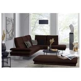 Ecksofa W.Schillig "broadway, Designsofa, mit tollem Sitzkomfort, L-Form", braun (mocca z69), B:284cm H:94cm T:224cm, Longlife Xtra-Leder Z69: Das feinnarbige, gedeckte Softleder Z69 besticht durch seine au&szlig;ergew&ouml;hnliche Weichheit im trendigen &raquo;Vintage-Look&laquo;, Hautst&auml;rke 0, 9 - 1, 1 mm, Sofas, Ecksofa, Sitztiefenverstellung, Kopfteil- & Seitenteilverstellung, Breite 284cm