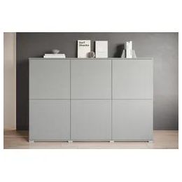 Highboard OTTO HOME "Kenia, moderne grifflose Hochkommode mit 6 T&uuml;ren, Breite 180 cm", grau (pallad grau), B:180cm H:125cm T:39,5cm, FSC-zertifizierter Holzwerkstoff, Sideboards, Highboard, Push-to-Open-Fronten, h&ouml;henverstellbaren Einlegeb&ouml;den, Topseller
