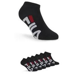 Socken Fila "UNISEX INVISIBLE SOCKS", Damen, Gr. 39-42, schwarz, Baumwollmischung, unifarben mit Farbeinsatz, normal, Socken Socken, gro&szlig;er Markenschriftzug seitlich