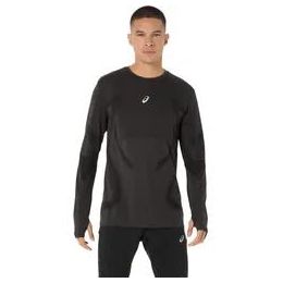 Laufshirt asics "ROAD SEAMLESS LS TOP", Herren, Gr. XXL, schwarz (performance schwarz), Obermaterial: 65% Polyamid, 35% Polyester, normal, Rundhals, Shirts Laufshirt
