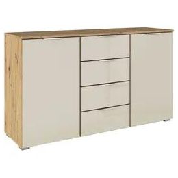 OTTO home "Sideboard Kombikommode Schubladenkommode AGORDO mit Glasfront" in zwei Griff-Farben, Breite 120 cm, vier gro&szlig;e Schubladen, mit insgesamt 4 Einlegeb&ouml;den MADE IN GERMANY