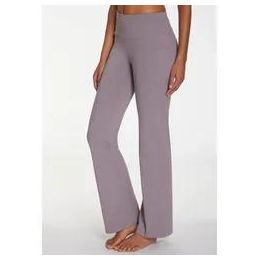 Jazzpants Lascana ACTIVE, Damen, Gr. 48/50, N-Gr, lila (lavendel), Obermaterial: 95% Baumwolle, 5% Elasthan, unifarben, Basic, k&ouml;rpernah lang, Hosen, mit Handytasche, Loungewear