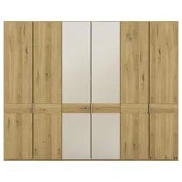 Kleiderschrank Musterring "Savona, Kleiderschrank, Schrank, Garderobe, teilmassiv Eiche", braun, B:300cm H:236cm, Schr&auml;nke, Kleiderschrank, T&uuml;ren in Bianco-Eiche massiv, Spiegel-/Glast&uuml;ren, verschiedene Gr&ouml;&szlig;en