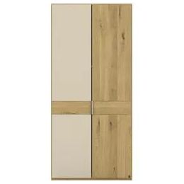 Kleiderschrank Musterring "Savona, Kleiderschrank, Schrank, Garderobe, teilmassiv Eiche", beige (braun), B:100cm H:216cm, Schr&auml;nke, Kleiderschrank, T&uuml;ren in Bianco-Eiche massiv, Spiegel-/Glast&uuml;ren, verschiedene Gr&ouml;&szlig;en