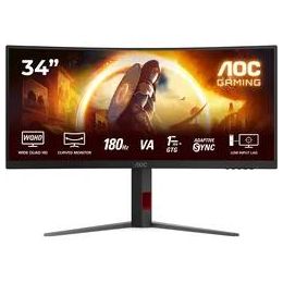 AOC Curved-Gaming-Monitor "CU34G4", Energieeffizienz: F (A-G), schwarz, B:80,8cm H:38,6cm T:10,9cm, Monitore, neigbar