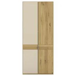 Kleiderschrank Musterring "Savona, Kleiderschrank, Schrank, Garderobe, teilmassiv Eiche", beige (braun), B:100cm H:236cm, Schr&auml;nke, Kleiderschrank, T&uuml;ren in Bianco-Eiche massiv, Spiegel-/Glast&uuml;ren, verschiedene Gr&ouml;&szlig;en