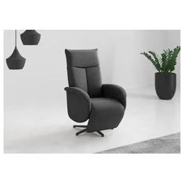 Sit & More TV-Sessel SIT & MORE "Juma, inkl. Drehfunktion & Kopfteilverstellung", grau (dunkelgrau), B:75cm H:110cm T:82cm, 95% Polyester 5%Polyamid, Sessel, H&ouml;he Armlehne 62 cm, wahlweise mit Aufstehhilfe, 2 Motoren und Akku