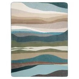 Wohndecke Biederlack "Iceland Horizon mit geketteltem Zierstich", beige (marmor, stone), B:150cm L:200cm, Baumwolle, Polyacryl, Polyester, Wohndecken, Wohndecke, Made in Germany