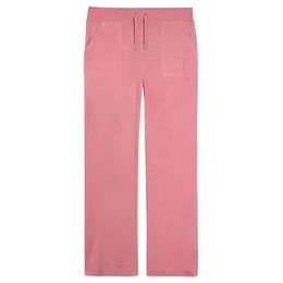 Sweathose Juicy Couture "DEL RAY TRACK PANTS Damen", Damen, Gr. L, EURO-Gr&ouml;&szlig;en, rosa (juicy pink), Samt, 95% Polyester, 5% Elasthan, slim fit, Hosen Sweathose, Trainingshose Damen, Sweathose, Velour, Jogginghose mit Glitzer, Sale