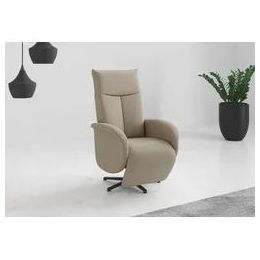Sit & More TV-Sessel SIT & MORE "Juma, inkl. Drehfunktion & Kopfteilverstellung", taupe, B:75cm H:110cm T:82cm, 95% Polyester 5%Polyamid, Sessel, H&ouml;he Armlehne 66 cm, wahlweise mit Aufstehhilfe, 2 Motoren und Akku