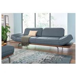 4-Sitzer "CR.420, Designsofa, Loungesofa", blau (blaugrau 534, 73), B:252cm H:117cm T:129cm, Leder Oskar - echtes Leder;Flachgewebe DONNA (76% Polyester 24% Polyacryl), CREATION BY ROLF BENZ, Sofas, in 2 Qualit&auml;ten, Holzrahmen in Eiche Natur oder Nu&szlig;baum, Breite 252 cm
