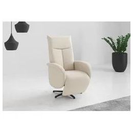 Sit & More TV-Sessel SIT & MORE "Juma, inkl. Drehfunktion & Kopfteilverstellung", creme, B:75cm H:110cm T:82cm, 95% Polyester 5%Polyamid, Sessel, H&ouml;he Armlehne 64 cm, wahlweise mit Aufstehhilfe, 2 Motoren und Akku