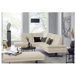 Ecksofa W.Schillig "broadway, Designsofa, toller Sitzkomfort, zeitlos, elegant, L-Form", grau (eisgrau z59), B:284cm H:94cm T:224cm, Longlife Xtra-Leder Z59: Glattleder mit modischer Pr&auml;gung. Hautst&auml;rke 0, 9 - 1, 1 mm, Sofas, Ecksofa, Sitztiefenverstellung, Kopfteil- & Seitenteilverstellung, Breite 284cm