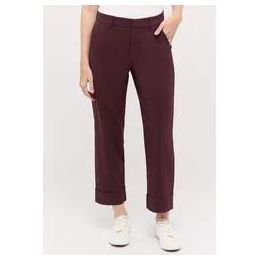 7/8-Hose Angels "LIBERTA TU CHIC", Damen, Gr. 40, L&auml;nge 27, rot (deep wine), Web, Obermaterial: 87% Polyester, 13% Elasthan, unifarben, relaxed fit 7/8-L&auml;nge, Hosen 7/8-Hose, mit Stretch