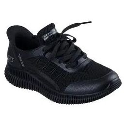 Sneaker Skechers "BOBS GEO LITE", Damen, Gr. 39, schwarz, Textil, unifarben, Schuhe Sneaker, Praxischuh, Freizeitschuh, Komfortschuh mit Slip-ins, Topseller