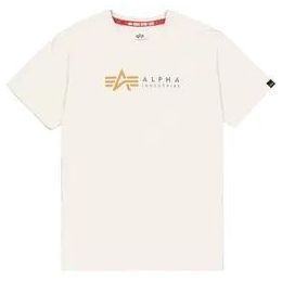 T-Shirt Alpha Industries "Alpha Label T-Shirt", Herren, Gr. XXL, wei&szlig; (vintage wei&szlig;), Obermaterial: 100% Baumwolle, Shirts T-Shirt