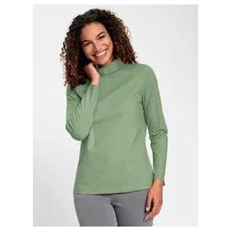 Rollkragenshirt Casual Looks "Rollkragen-Shirt", Damen, Gr. 54, gr&uuml;n (eucalyptus), 95% Baumwolle, 5% Elasthan, unifarben, Shirts