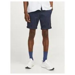 Jack & Jones Chinoshorts JACK & JONES "JPSTBOWIE JJSHORT SA", Herren, Gr. XS, N-Gr, blau (navy blazer), Web, Obermaterial: 98% Baumwolle, 2% Elasthan, unifarben, slim fit kniefrei, Hosen Chinoshorts
