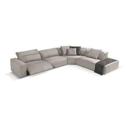 Ecksofa Egoitaliano "Beverly, extravangantes Designsofa mit erstklassigem Sitzkomfort", grau (stone), B:378cm H:95cm T:282cm, Leder &raquo;BULL&laquo; (echtes Rindsleder). Geschliffenes, pigmentiertes und behandeltes Rindsleder mit einer Dicke von 1, 3-1, 5 mm. Dieses Leder zeigt eine ziemlich weiche Hand mit einem halb undurchsichtigen Aussehen. Es handelt sich um ein gesch&uuml;tztes Leder. Eine leichte Deckschi
