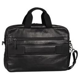 Aktentasche Camel Active "Pine", Herren, Gr. B/H/T: 39,5cm x 28cm x 10,5cm, schwarz, Leder, clean, unifarben, Taschen, aus pflanzlich gegerbtem Rindsleder im kernigen Look mit Laptopfach