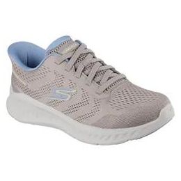 Slip-On Sneaker Skechers "GO WALK NOW-KHLOE", Damen, Gr. 38, grau (taupe), Textil, Schuhe, Freizeitschuh mit Fersenkissen und Slip-ins Technologie, Topseller