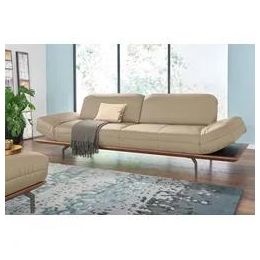 4-Sitzer "CR.420, Designsofa, Loungesofa", beige (beige 534, 20), B:252cm H:117cm T:129cm, Leder Oskar - echtes Leder;Flachgewebe DONNA (76% Polyester 24% Polyacryl), CREATION BY ROLF BENZ, Sofas, in 2 Qualit&auml;ten, Holzrahmen in Eiche Natur oder Nu&szlig;baum, Breite 252 cm
