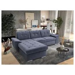 Ecksofa exxpo - SOFA FASHION "Derby Inkl. Kopfteilverstellung, wahlw. Bett & Bettkasten, L-Form", blau (sky), B:277cm H:92cm T:206cm, Sofas, Ecksofa, EXTRA an Komfort zum Relaxen, Entspannen und Wohlf&uuml;hlen