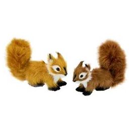 Dekofigur I.GE.A. "Tierfigur mini Eichh&ouml;rnchen 2er Set", braun, B:10cm H:6cm, Polyester, Dekofiguren, Kunstfell Statue Ornamente Pelz Pl&uuml;schtier Wald-Pelztier Waldtier