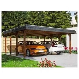 Skan Holz Doppelcarport SKANHOLZ "Spreewald", braun, B/H/T: 215cm x, Carports