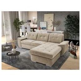 Ecksofa exxpo - SOFA FASHION "Derby Inkl. Kopfteilverstellung, wahlw. Bett & Bettkasten, L-Form", beige, B:277cm H:92cm T:206cm, Sofas, Ecksofa, EXTRA an Komfort zum Relaxen, Entspannen und Wohlf&uuml;hlen