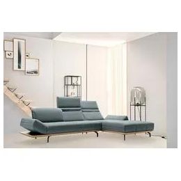 Ecksofa "CR.420, Designecksofa, L-Form", blau (wasserblau, steingrau), B:313cm H:117cm T:212cm, CREATION BY ROLF BENZ, Sofas, Ecksofa, in 2 Qualit&auml;ten, Holzrahmen in Eiche Natur oder Nu&szlig;baum, Breite 313 cm